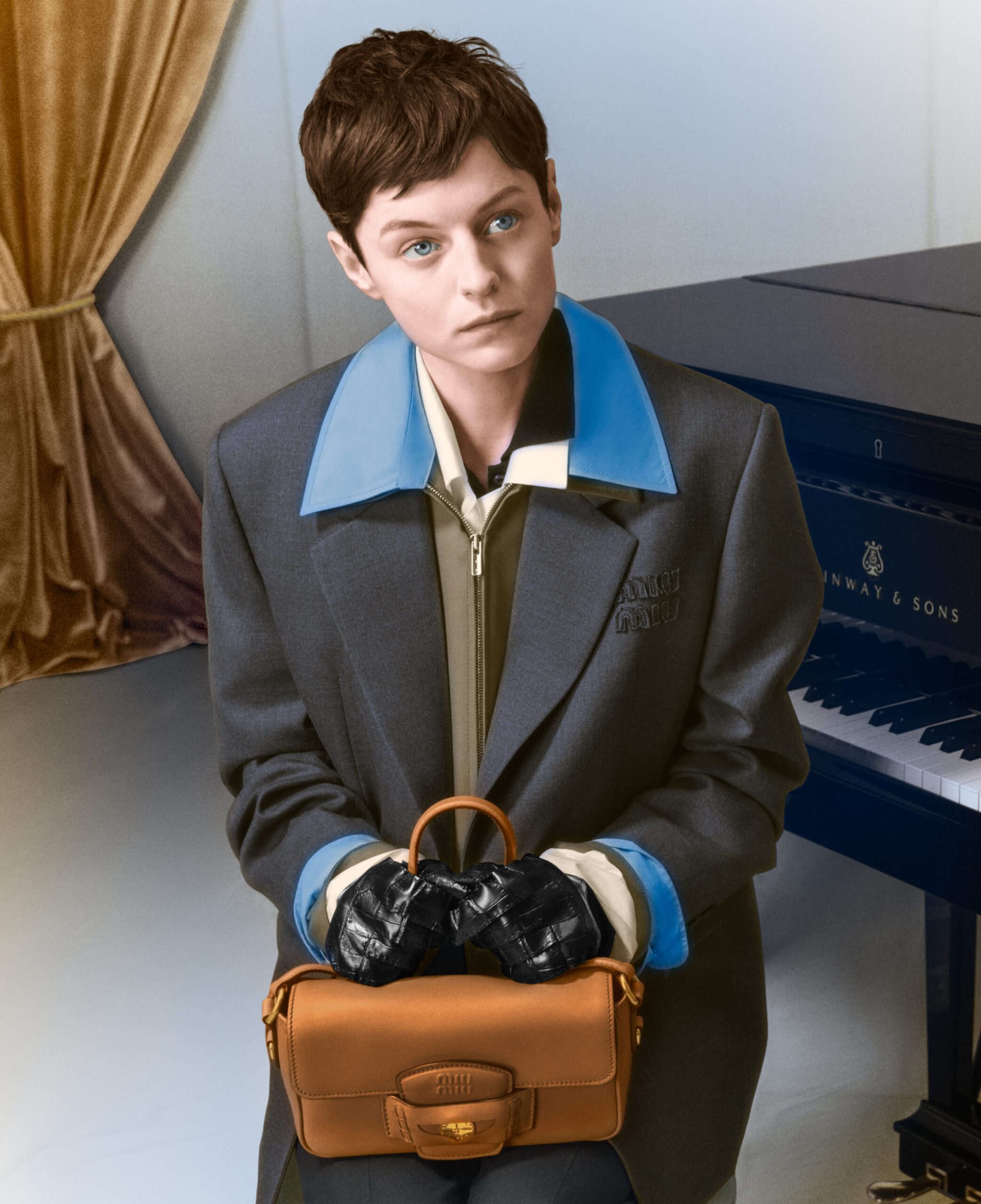 Emma Corrin in Miu Miu's 2024 Holiday Campaign | The Fashionography ...